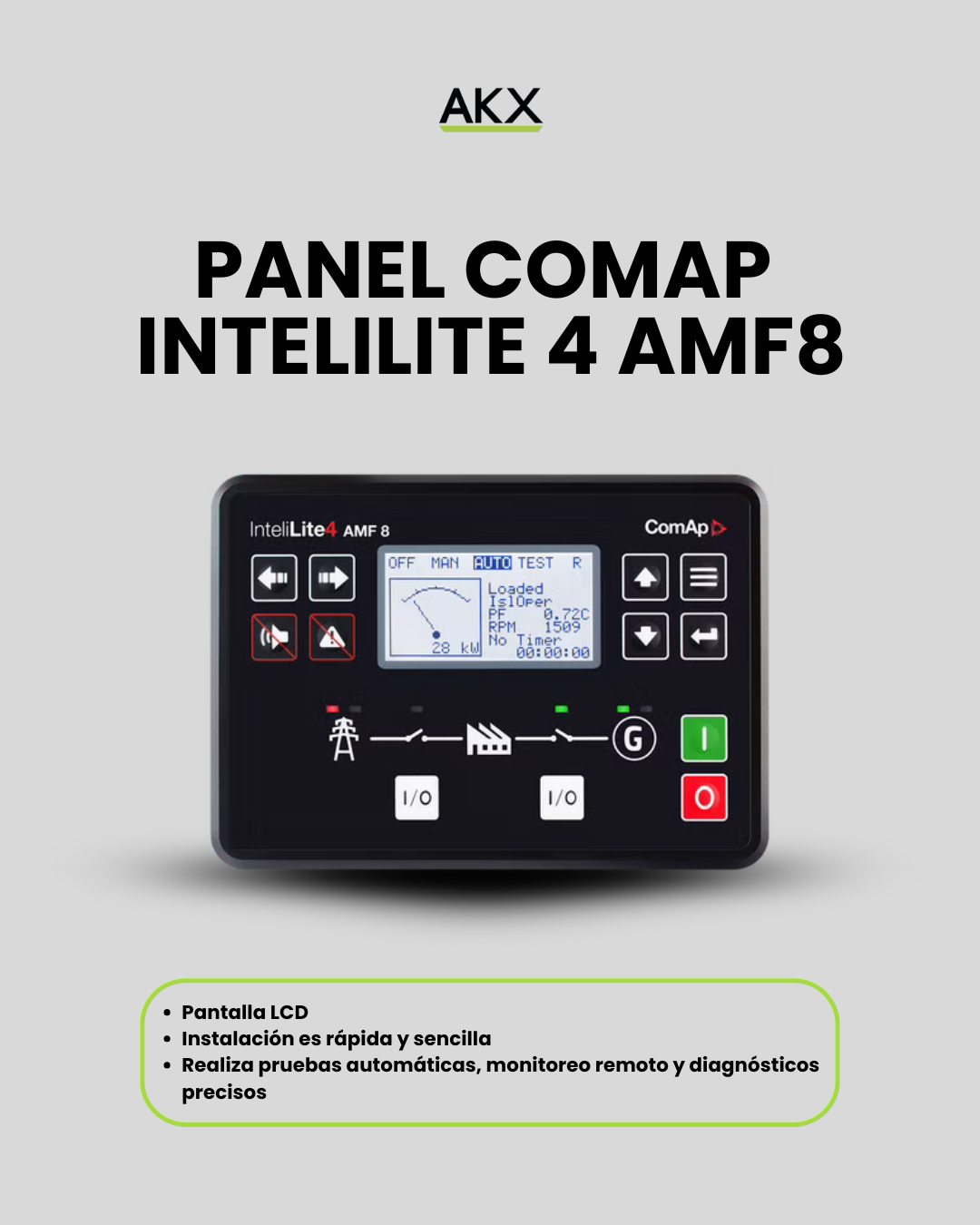 Panel Comap InteliLite AMF8: Control total para tu generador
